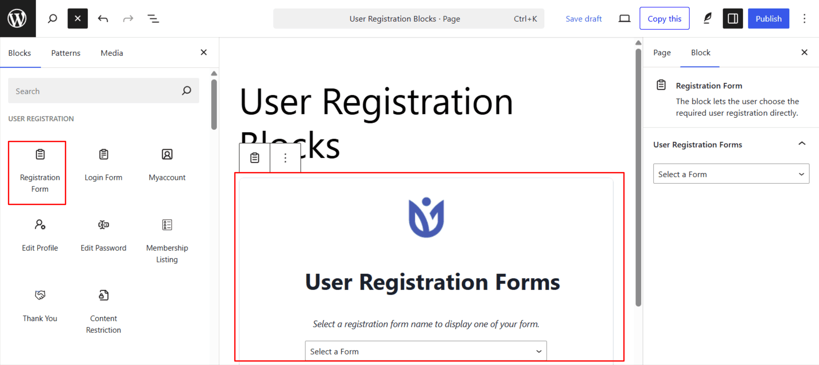 WordPress User Registration Blocks for Login & Registration Forms